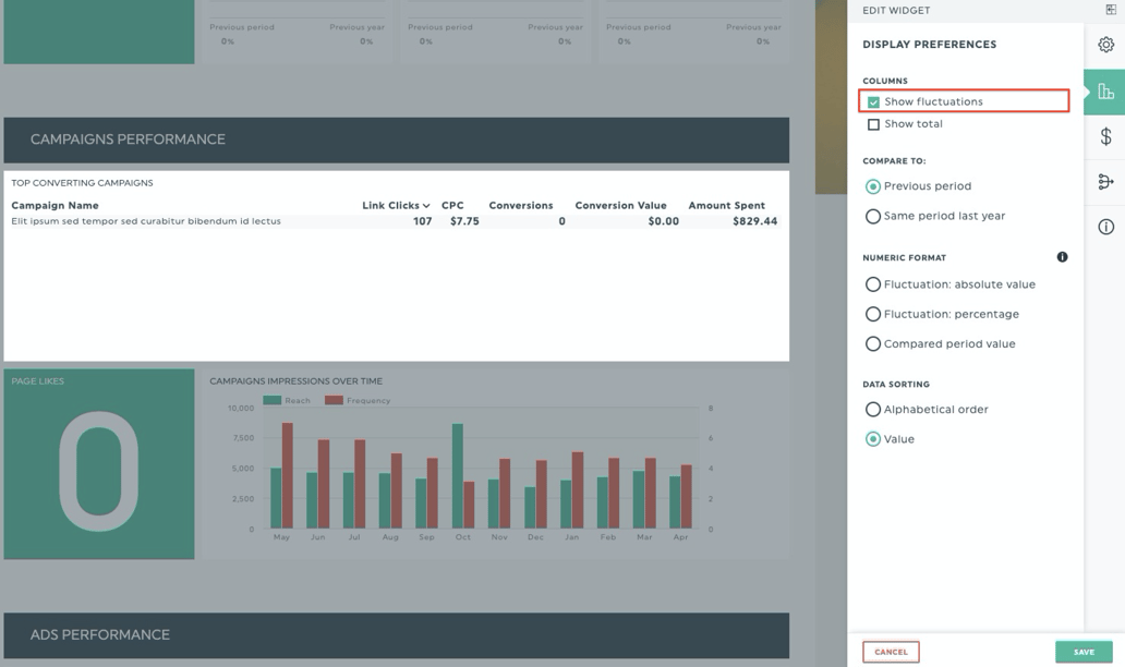 How to compare my data with previous periods?